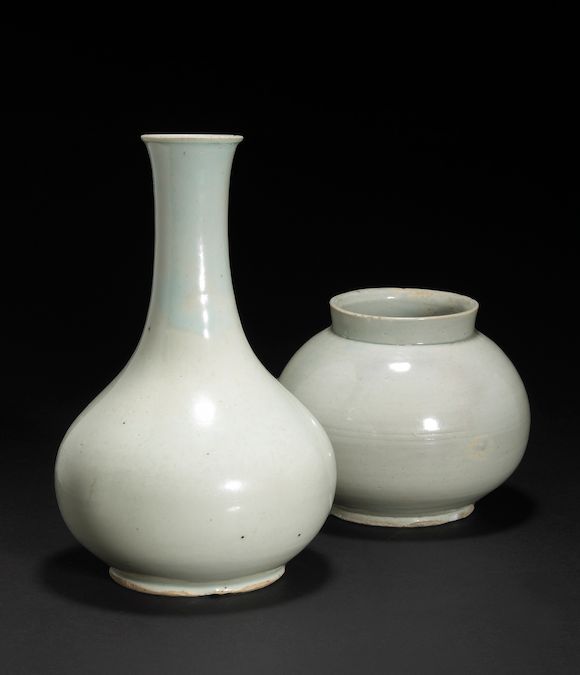 Bonhams : Two white glazed porcelain containers Joseon dynasty, 19th ...