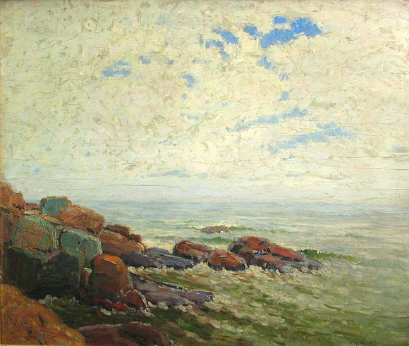 Bonhams : John Adams Spelman (American, 1880-1941) Rocky shore, 1927 22 ...