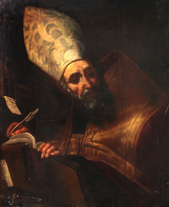 Bonhams : Italian School, 17th Century A portrait of a bishop 34 x 27 1/2in