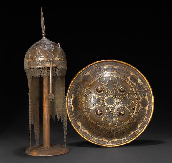 Bonhams : A gilt decorated Mughal armor ensemble