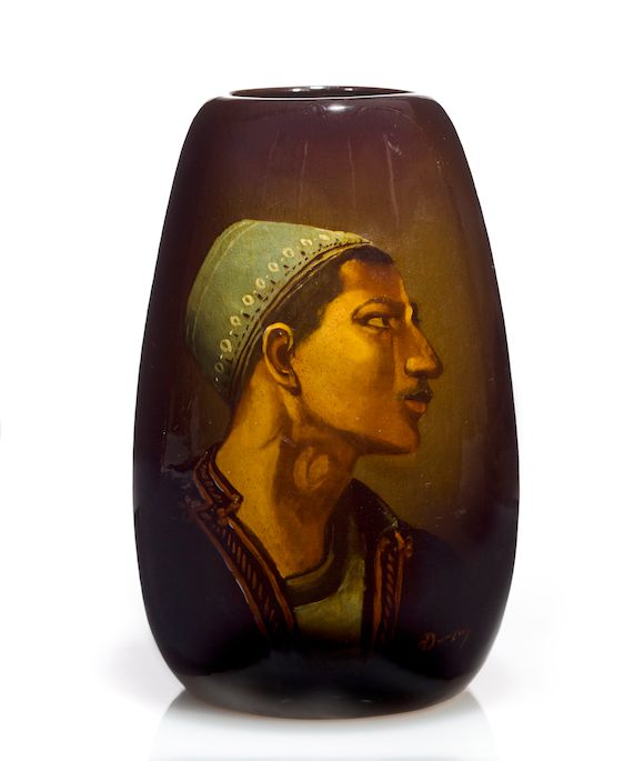 Bonhams : A Roseville Rozane Ware glazed earthenware portrait vase ...