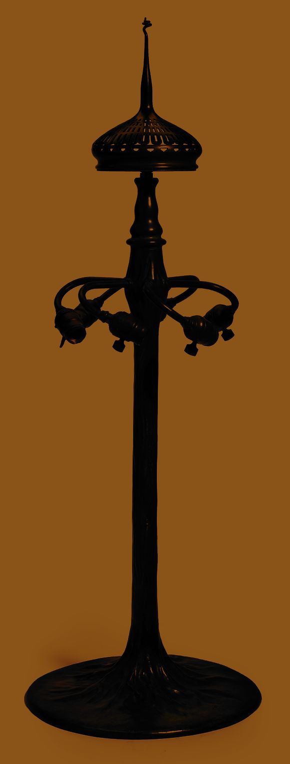 Bonhams : A Tiffany Studios patinated bronze tree trunk lamp base circa ...