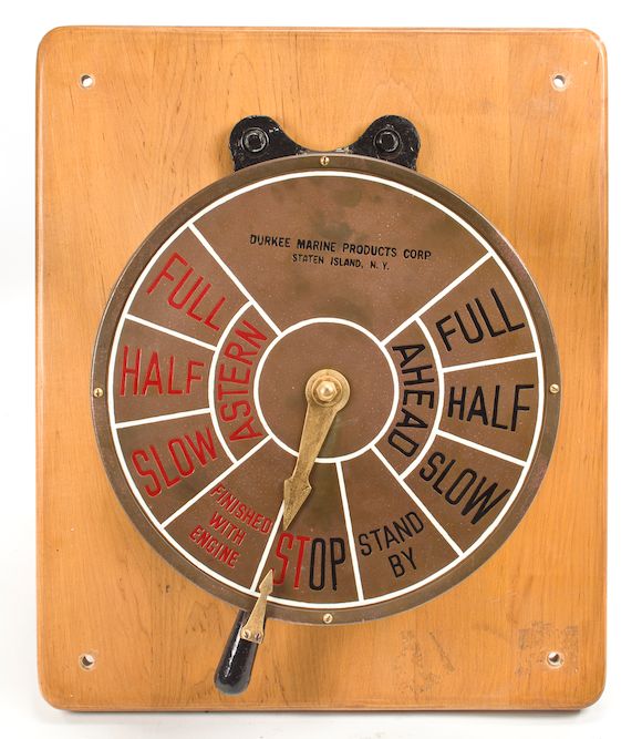 Bonhams : A 16-inch diameter bulkhead mounted engine telegraph 21-1/2 x ...