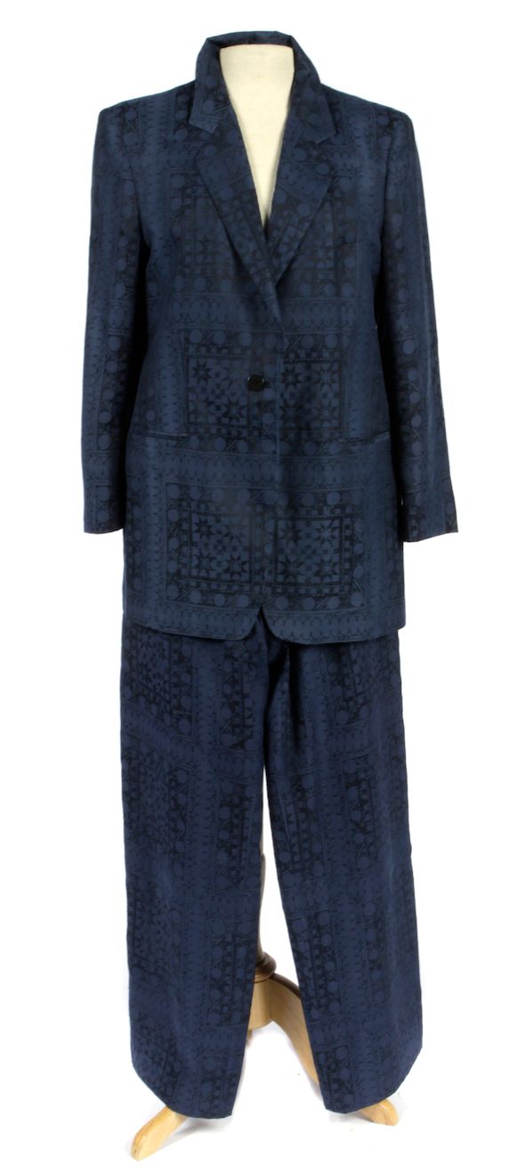 Bonhams : An Armani navy one button jacket and pant