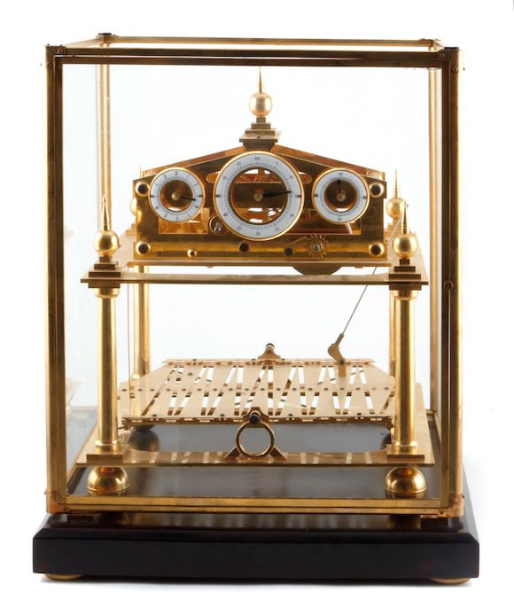 Bonhams : An oscillating path rolling ball clock