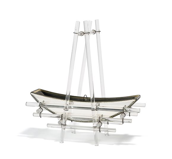 Bonhams : A Venetian mirrored and glass gondola form jardiniere on ...