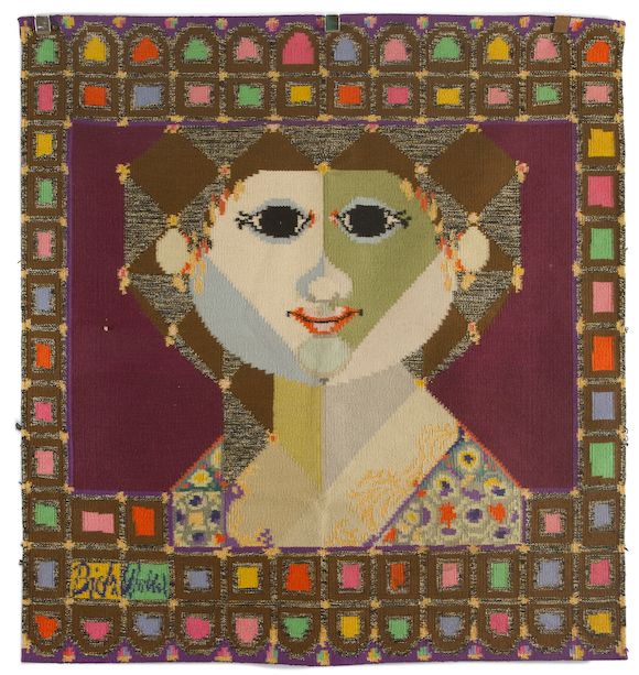 Bonhams : A Bjorn Winblad woven wool figural tapestry Rosalia circa 1972