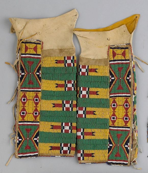 Bonhams : A pair of Cheyenne beaded woman's leggings