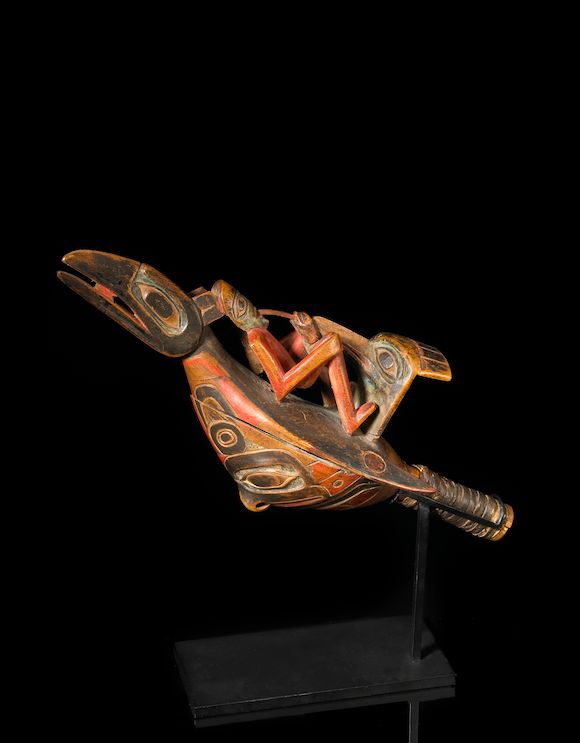 Bonhams : A Tlingit raven rattle