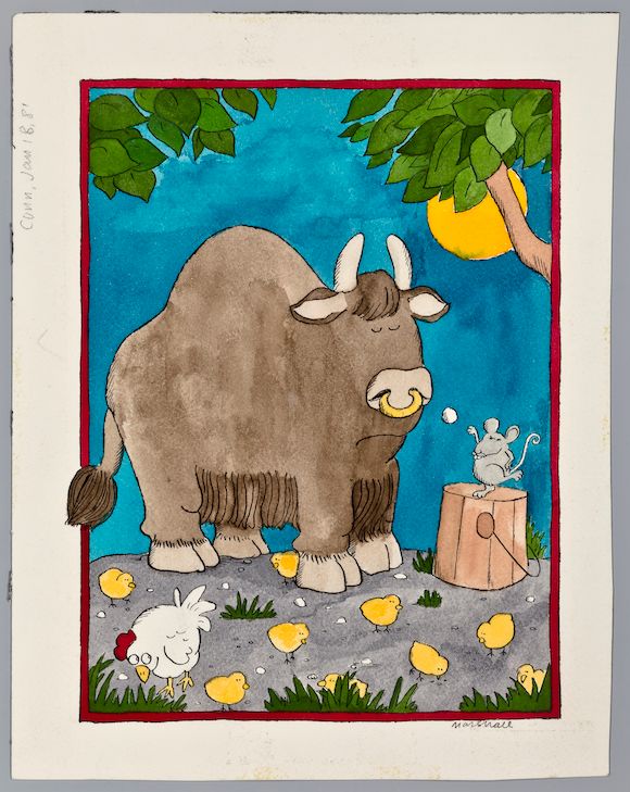 Bonhams : James Marshall (American, 1942-1992) "The Bull and the Mouse,"