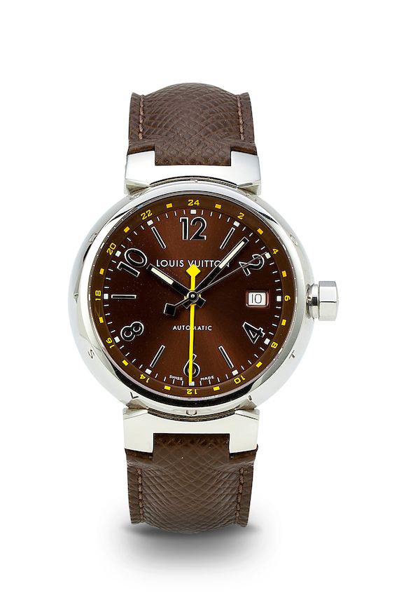 Bonhams : Louis Vuitton. A stainless steel dual time zone center ...