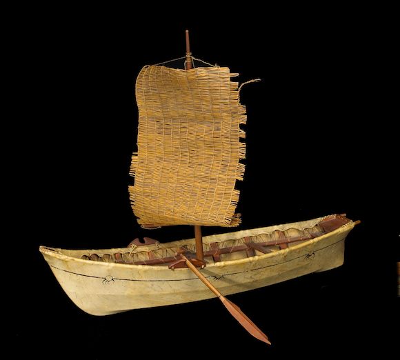 Bonhams : An Eskimo model umiak