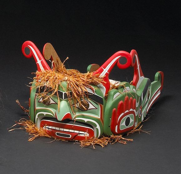 Bonhams : A Kwakiutl Sisiutl Hamatsa headdress, Joe Peters