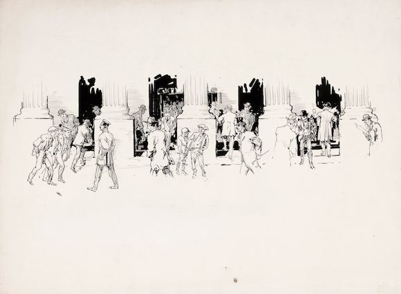 Bonhams : John Rea Neill (American, 1877-1943) View of Wall Street