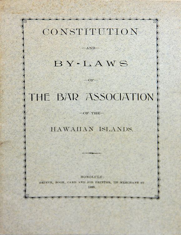 Bonhams : [HAWAII - CONSTITUTION.]