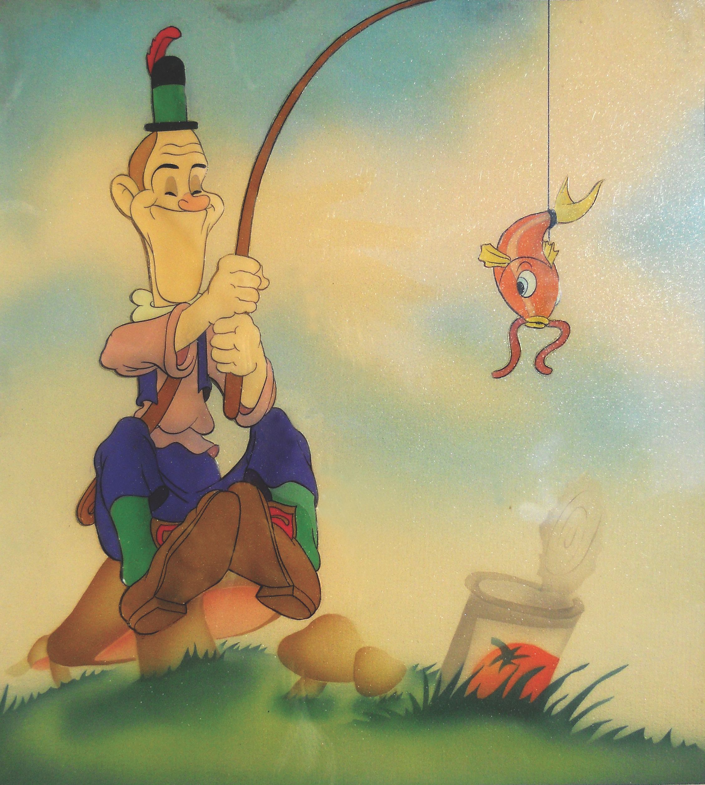 A Walt Disney celluloid and animation drawing of Stan Laurel from ...