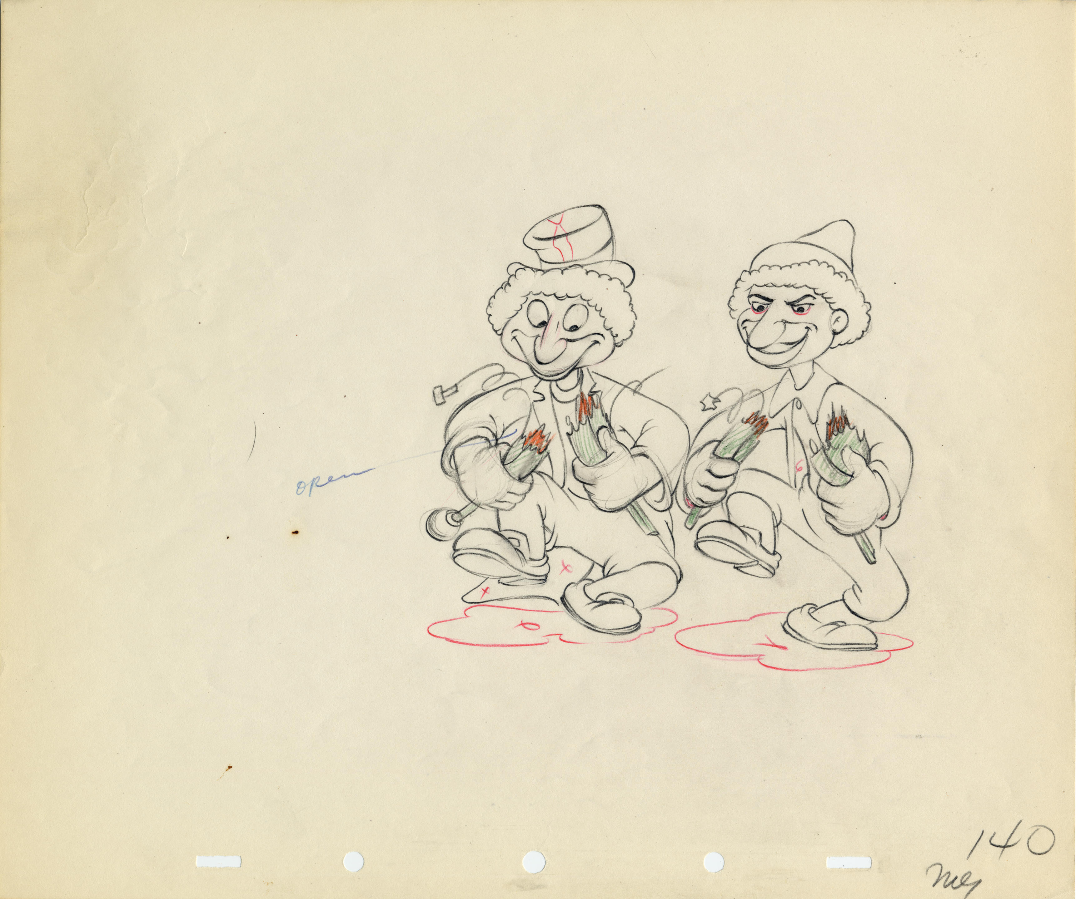 Two Walt Disney animation drawings of the Marx brothers from Mother ...