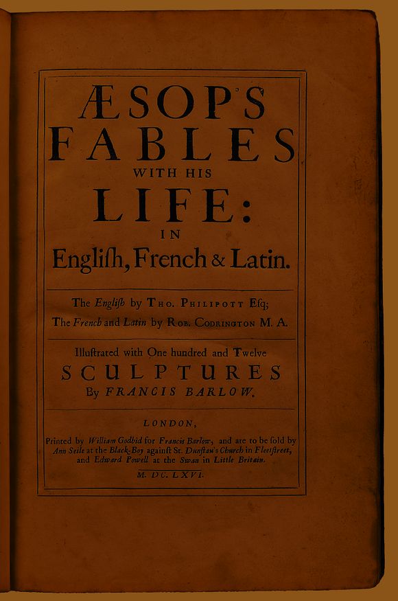 Bonhams : AESOP. Aesop's Fables with his Life: in English, French ...