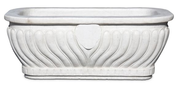 Bonhams : A Neoclassical style carved marble bath