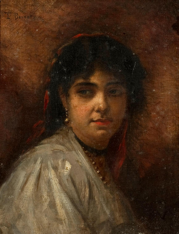 Bonhams Léon Joseph Florentin Bonnat French 1833 1922 Portrait Of A Peasant Girl 12 X 9 3