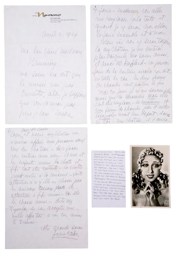 Bonhams : Josephine Baker signed photograph and letter