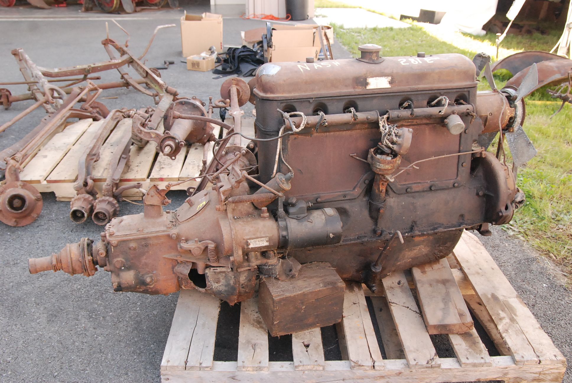 Bonhams Cars : A Nash six cylinder engine and transmission 1930's