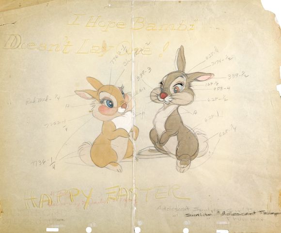 Bonhams : A Walt Disney color model sheet from Bambi