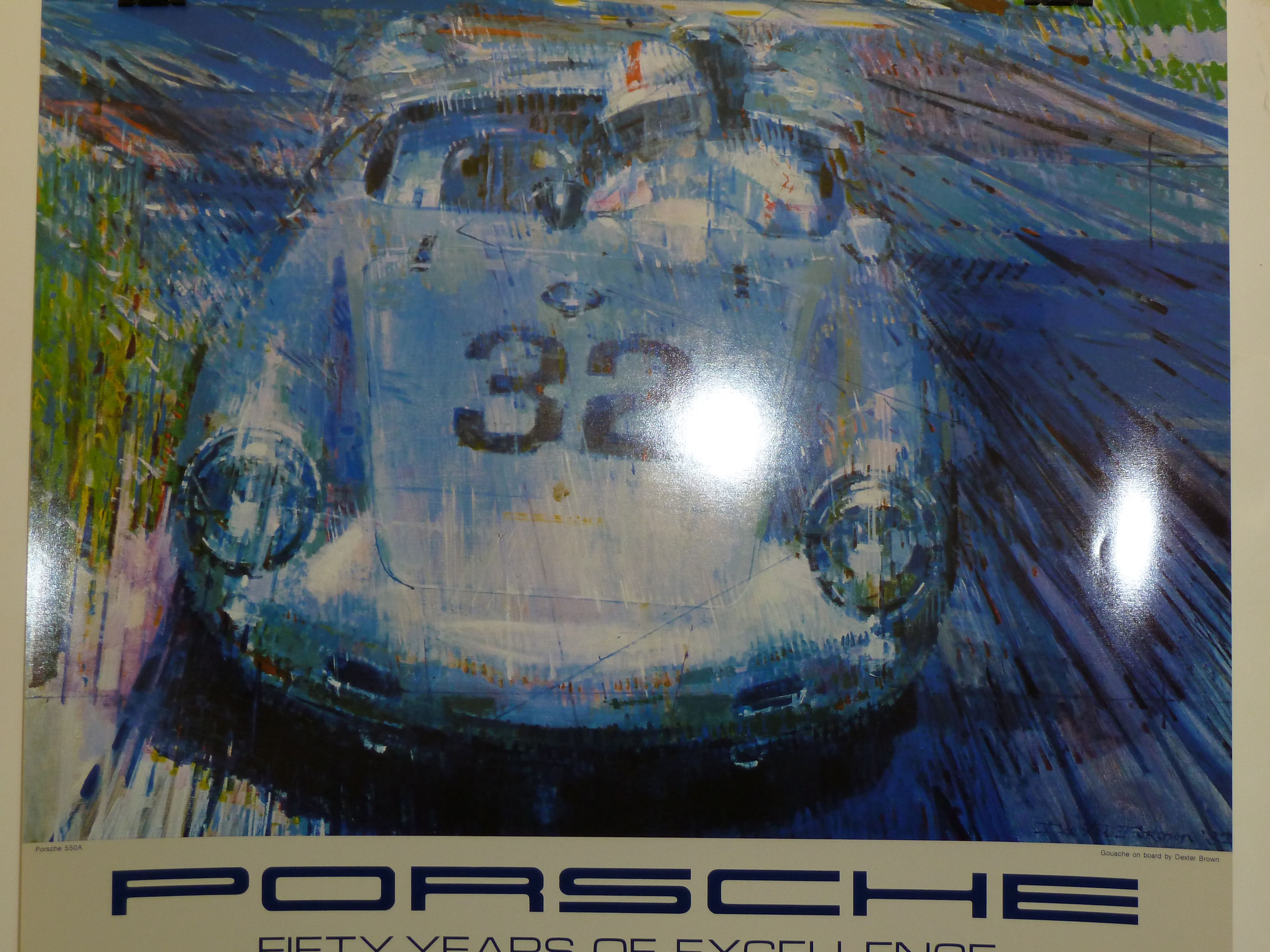 Bonhams Cars : A collection of four Porsche posters by Dexter Brown, 1982,
