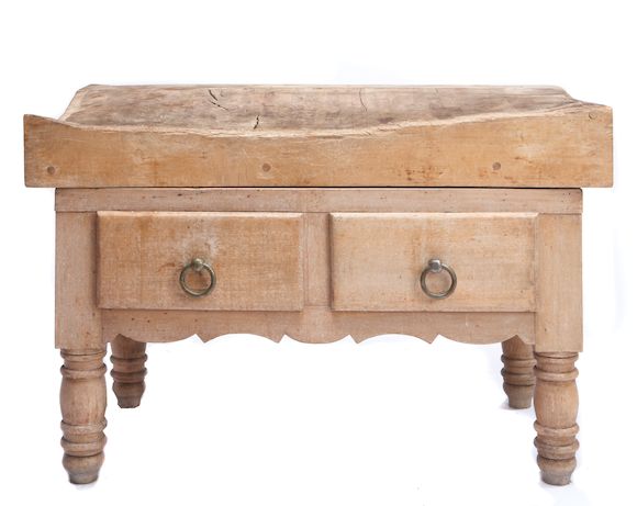 Bonhams : A French Provincial wooden butcher's block