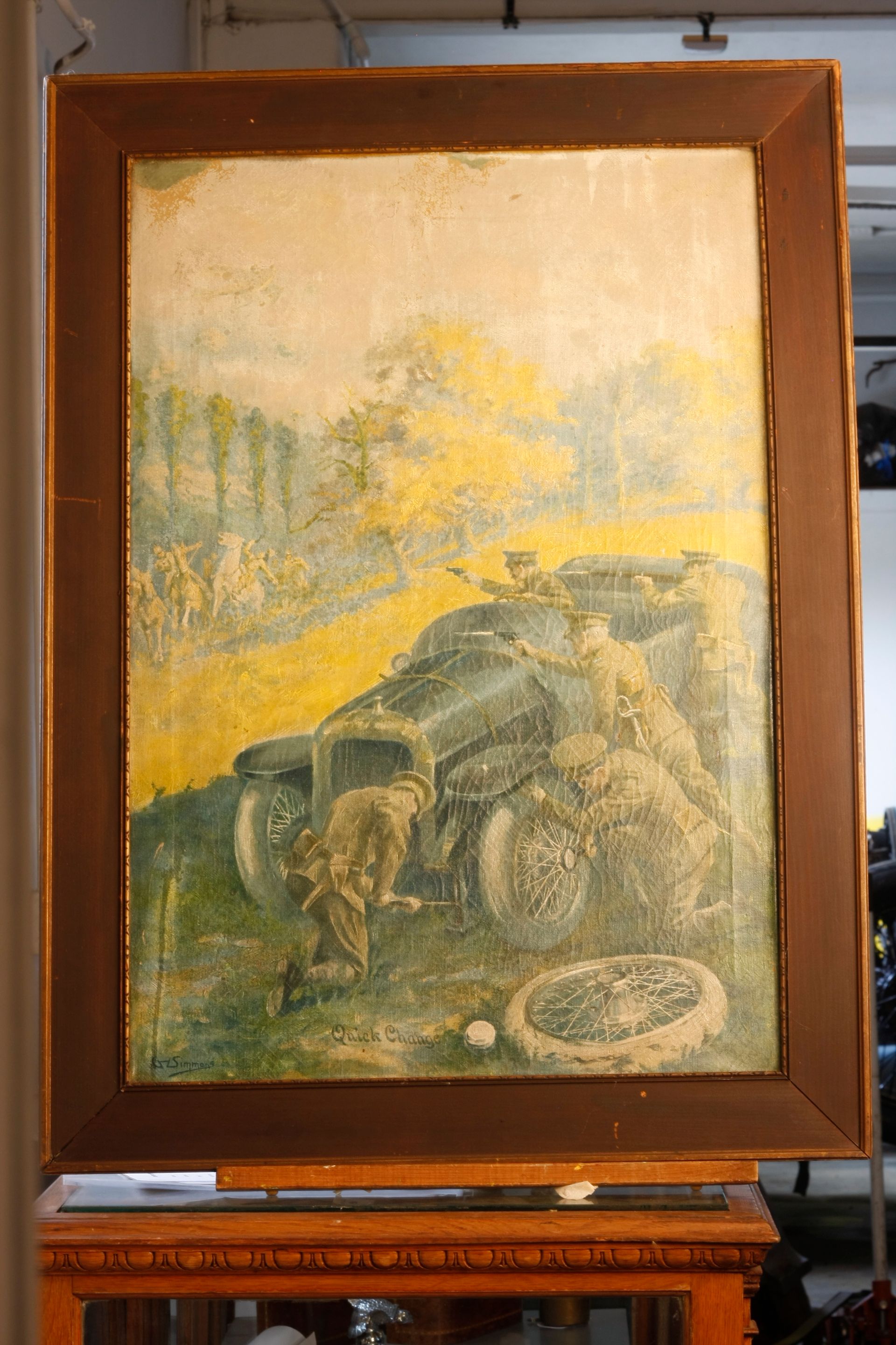 Bonhams Cars : Houk Quick Change Wheels Advertisement, oil painting,