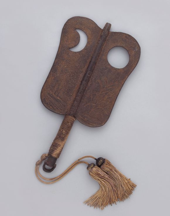 Bonhams : An iron gunbai uchiwa (military leader's fan) Edo period