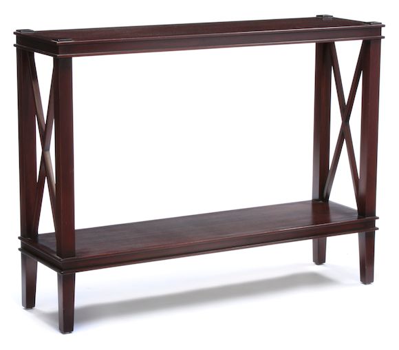 Bonhams : A Contemporary dark wood two shelf bookcase