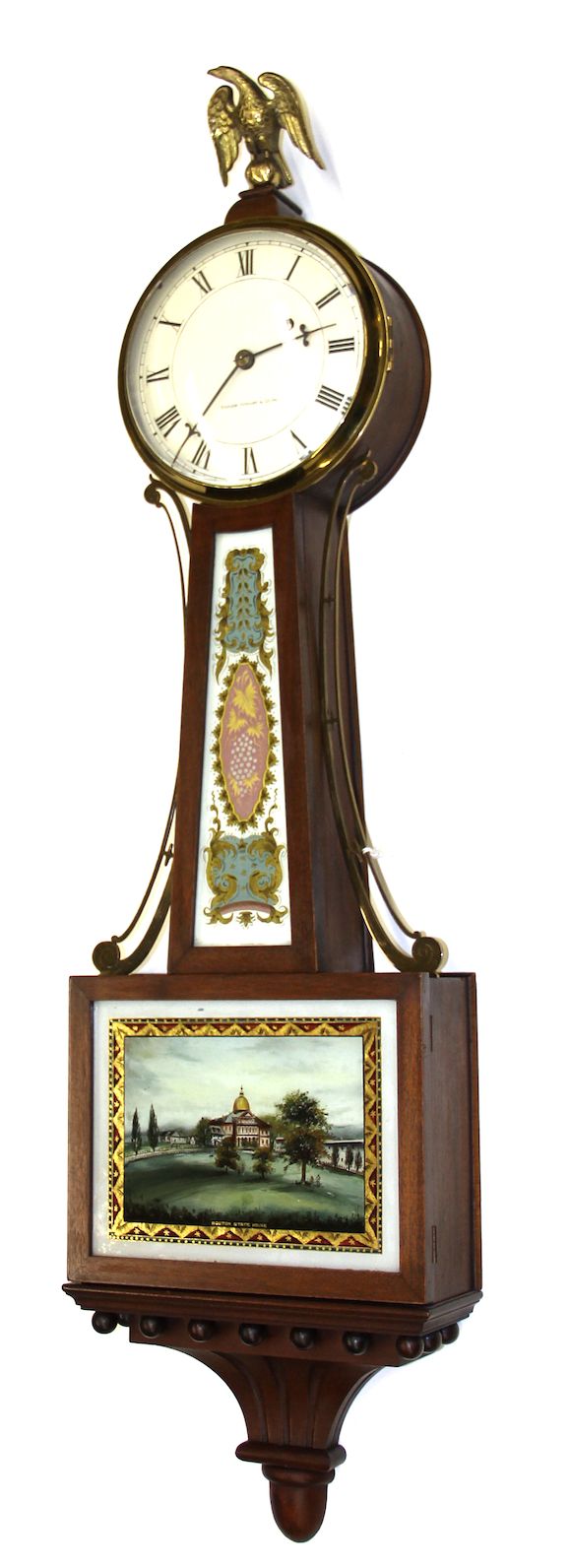 Bonhams : A Federal style mahogany and eglomisé banjo clock Bigelow ...