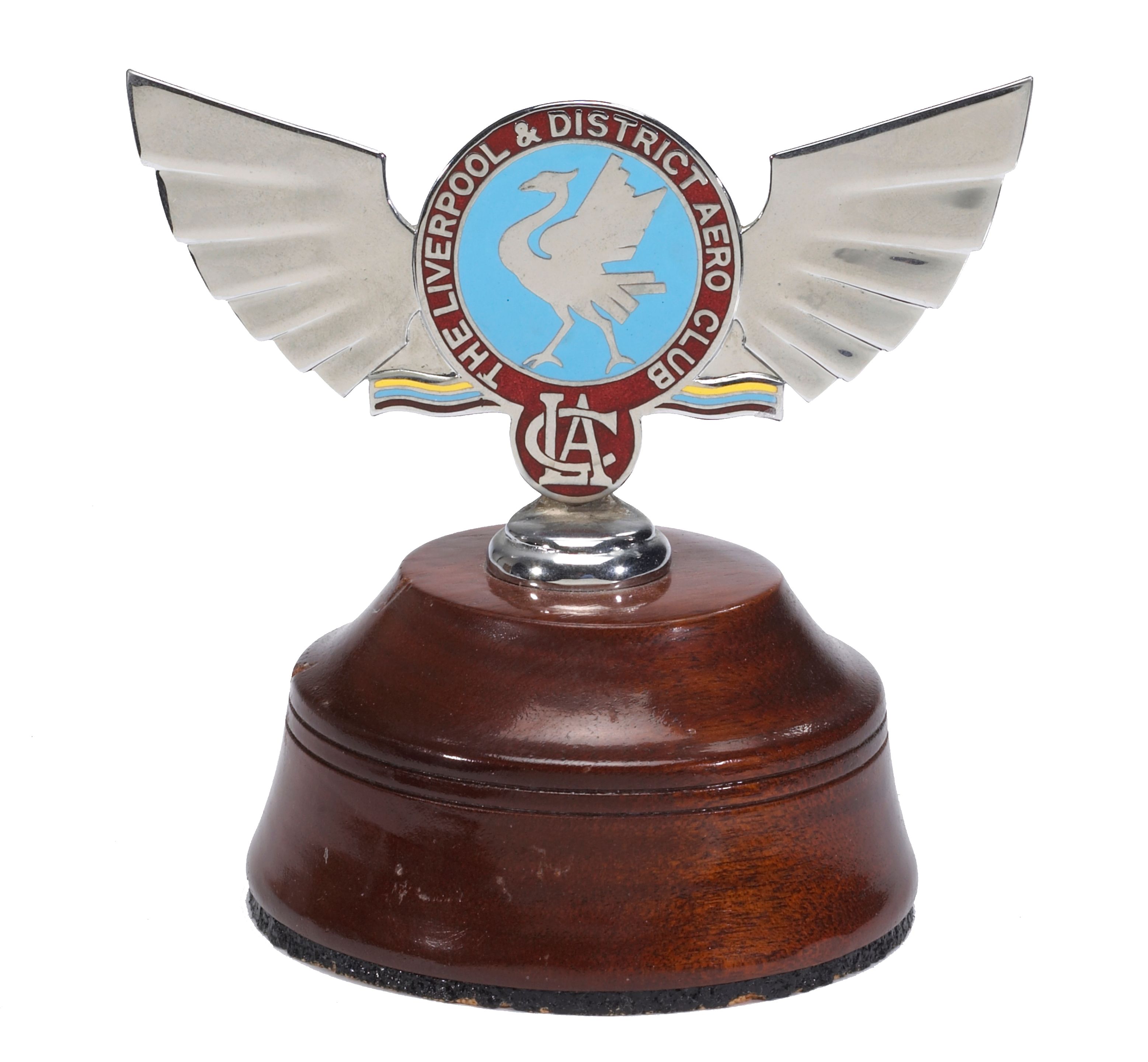 Bonhams Cars : A Liverpool Aero Club badge, 1930s,