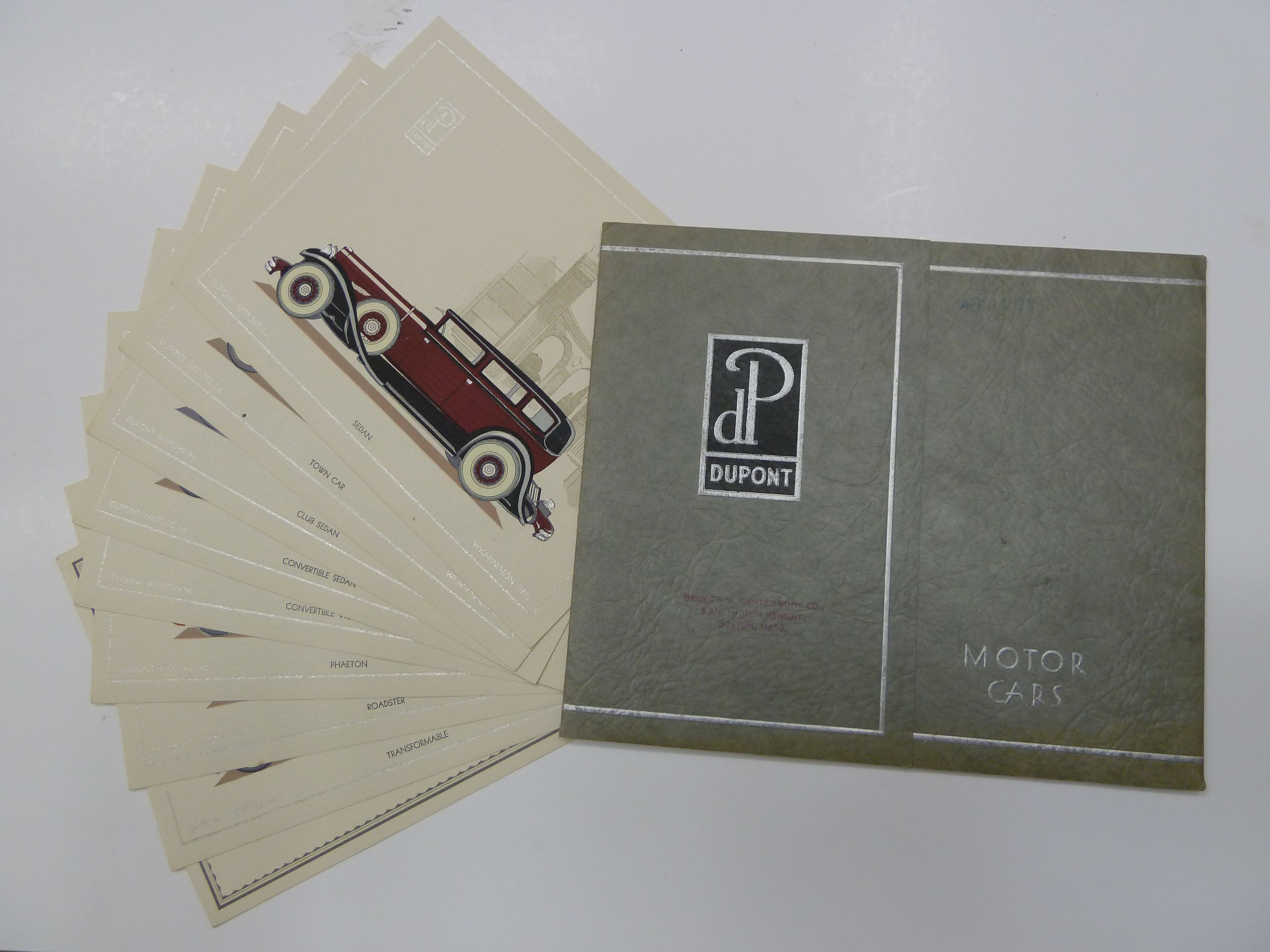 Bonhams Cars : An original 'Dupont' portfolio, 1930,