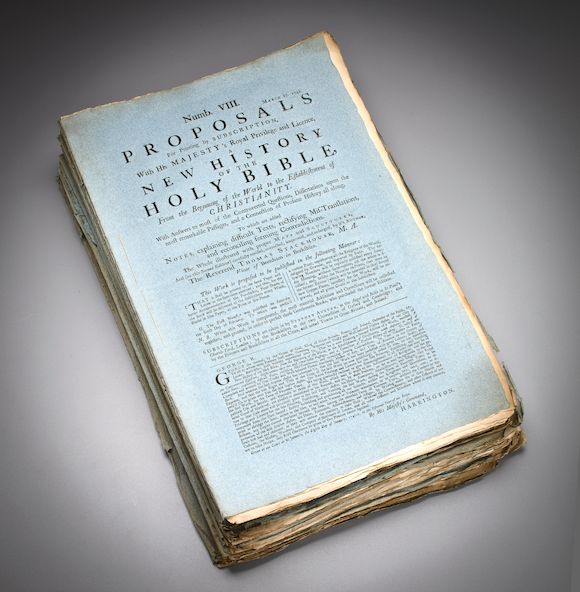 Bonhams : STACKHOUSE, THOMAS. 1677-1752. A New History of the Holy ...