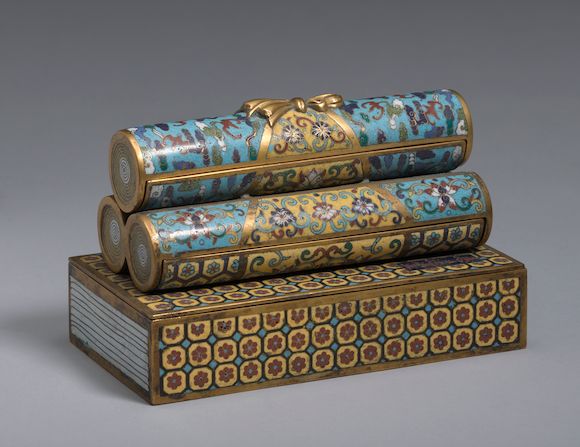 Bonhams : A four-section cloisonné enameled metal storage box 20th century