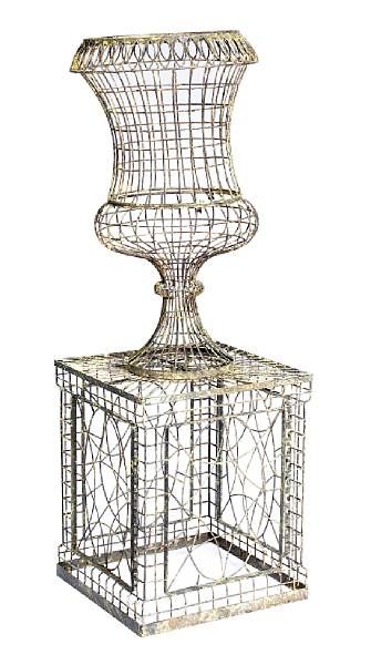 Bonhams : An American wire work urn on stand early 20th century