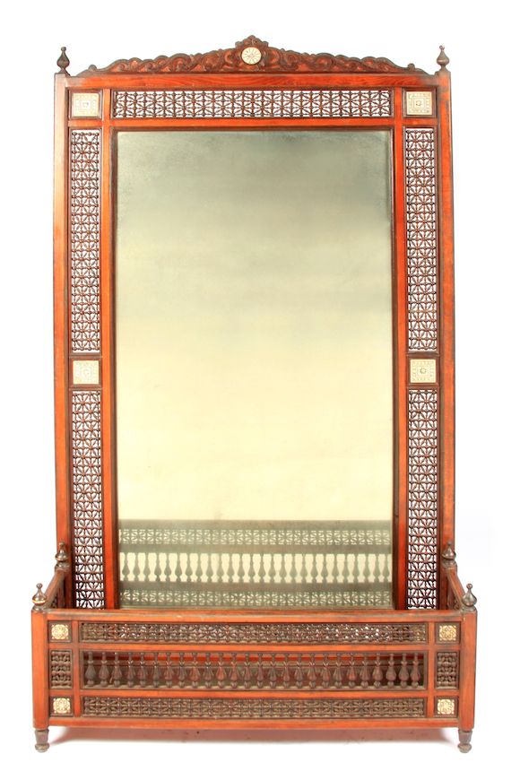 Bonhams : A Moorish style shell and bone inlaid hall mirror