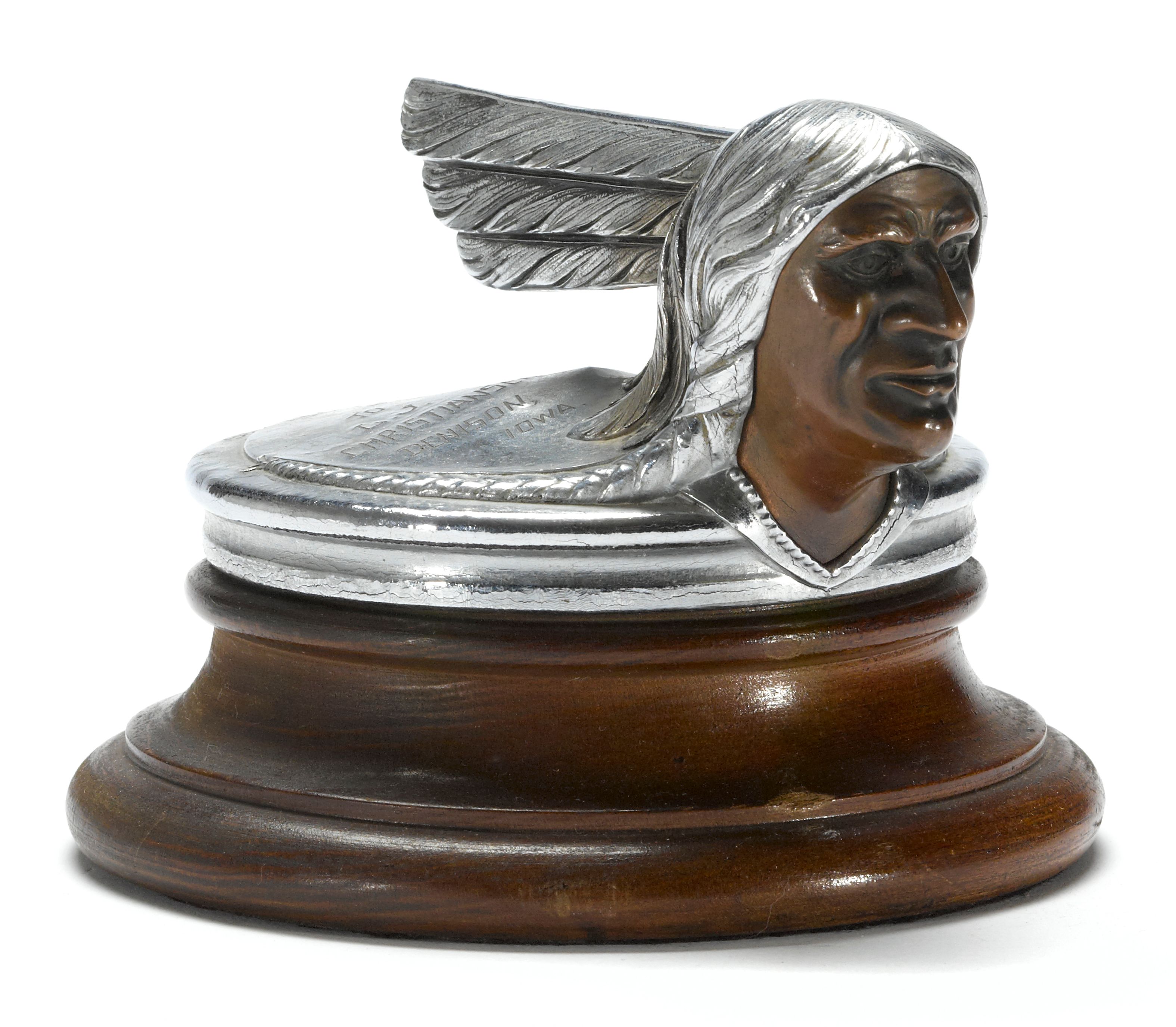 Bonhams Cars : A Pontiac 'Indian head' mascot inscribed as an awared, 1929,