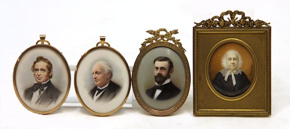 Bonhams : Four portrait miniatures second half 19th century