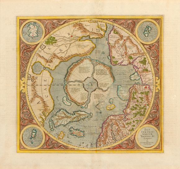 Bonhams : POLAR MAP. MERCATOR, GERARD. 1512-1594. Septentrionalium ...
