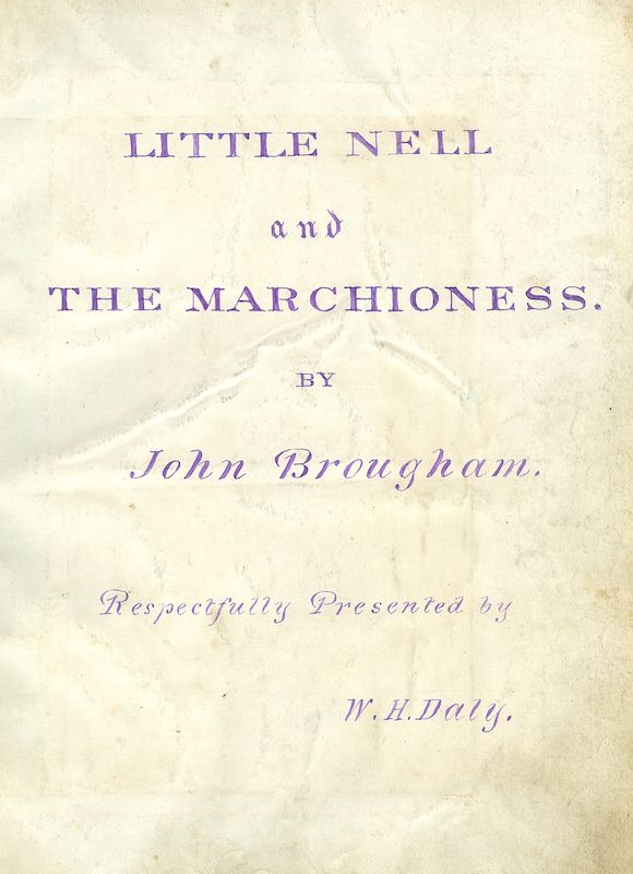 Bonhams : [DICKENS, CHARLES. 1812-1870.] BROUGHAM, JOHN. Little Nell ...