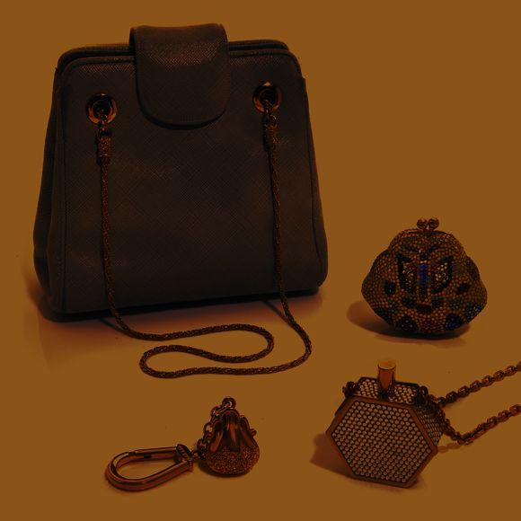 Bonhams : A light green purse with gold and silver crystals together ...