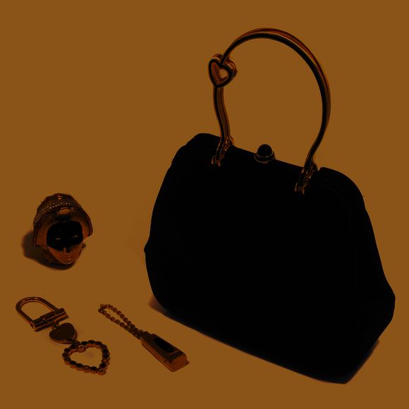 Bonhams : A black satin purse embellished with black crystals and a ...
