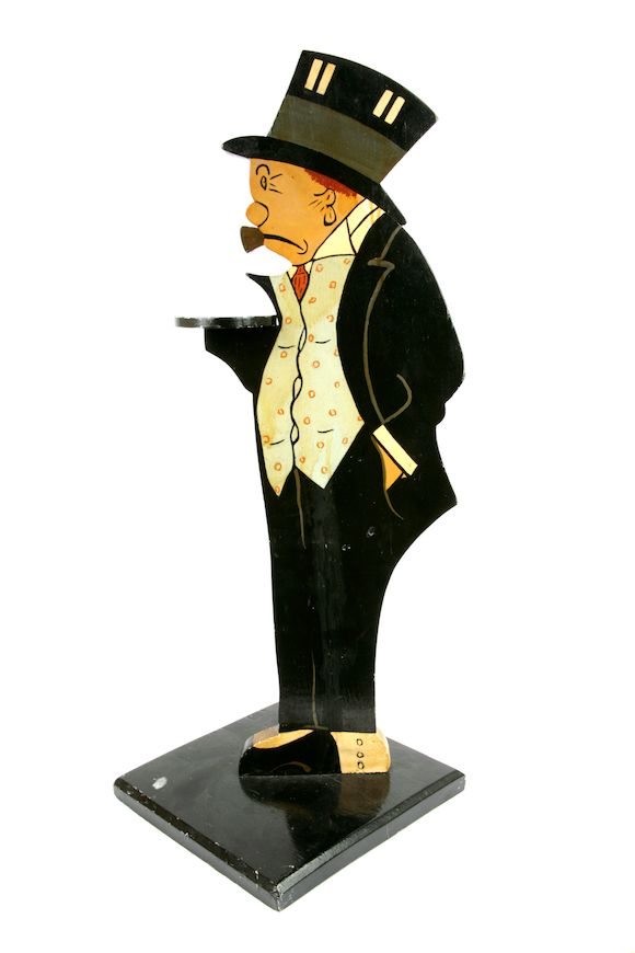 Bonhams : A painted wood dummy board modeled as a butler