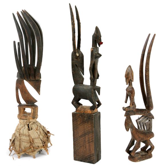 Bonhams : Three Bamana Chiwara Antelope Headresses height of largest ...