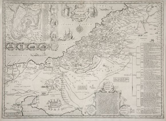 Bonhams : HOLY LAND MAP. SPEED, JOHN. 1552-1629. Canaan. London: 1651.