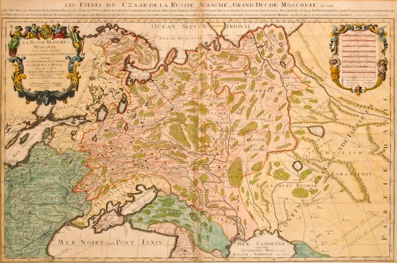 Bonhams : JAILLOT, HUBERT. c.1632-1712. La Russie Blanche ou Moscovie Divisee Suivant l'Estendue ...