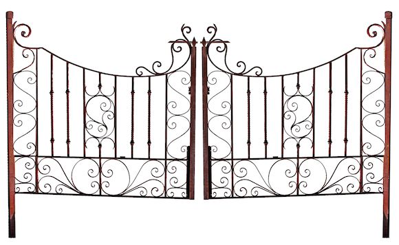 Bonhams : A pair of Neoclassical style iron gates late 19th century